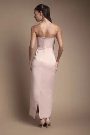 Coast Bandeau Bow-waist Maxi Dress - Blush