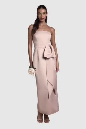 Coast Bandeau Bow-waist Maxi Dress - Blush