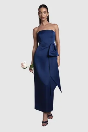 Coast Bandeau Bow-waist Maxi Dress - Navy