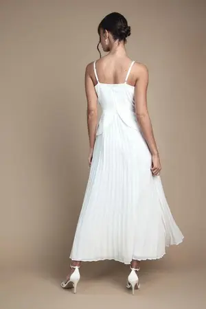Coast Strappy Crepe Maxi Dress With Peplum Detail