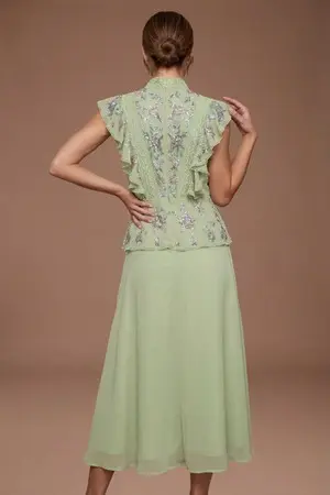 Coast Petite Embellished Frill Midi Dress