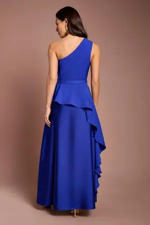 Coast Asymmetric One-shoulder Satin Maxi Dress
