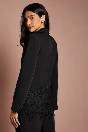Coast Single Breasted Embroidered Lace Blazer