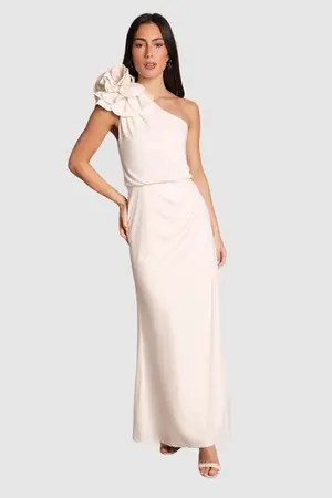 Coast One Shoulder Jersey Maxi Dress - Ivory