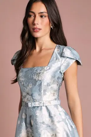 Coast Printed Belted Midi Dress