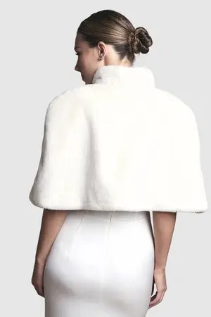 Coast Faux Fur Cropped Cape
