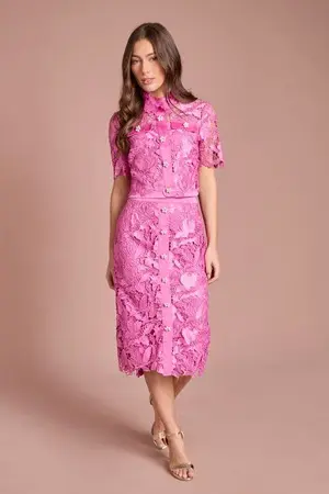 Coast Lace Embroidered Pencil Skirt