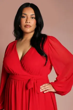 Coast Plus V-neck Wrap Maxi Dress