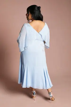 Coast Plus Cape Sleeve Midi Dress