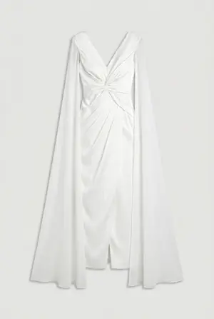 Coast Cape Sleeve Satin Maxi Dress