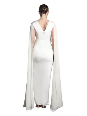 Coast Cape Sleeve Satin Maxi Dress