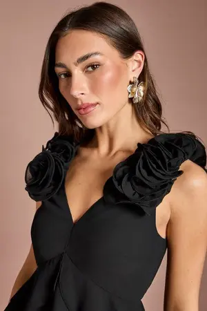 Coast Floral Chiffon V-neck Peplum Top