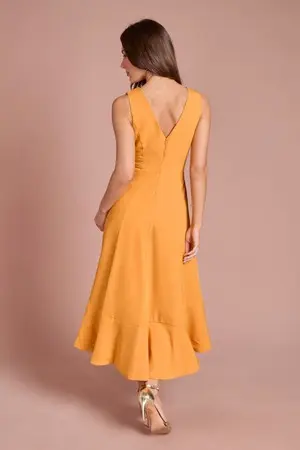 Coast Crepe Ruffle Low Back Dress