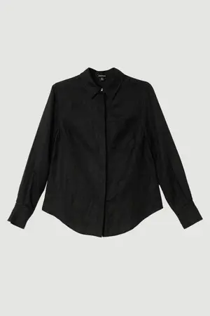 Karen Millen Linen Blend Long Sleeve Shirt