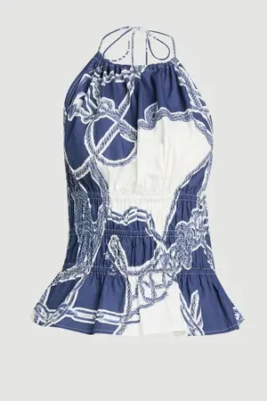 Karen Millen Chain Print Halter Top