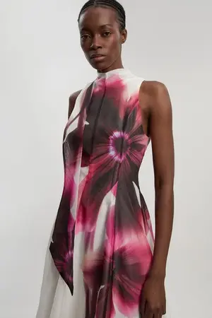 Karen Millen Sleeveless High Neck Midi Dress