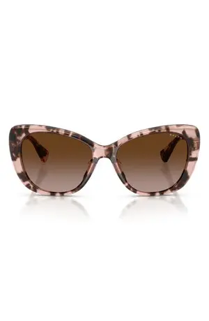Ralph Lauren Ra5329u 56mm Gradient Butterfly Sunglasses - Pink Havana/brown Gradient