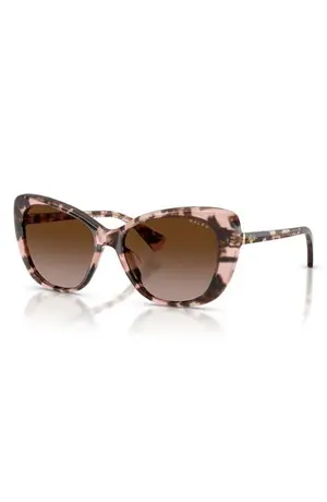 Ralph Lauren Ra5329u 56mm Gradient Butterfly Sunglasses - Pink Havana/brown Gradient