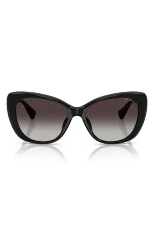 Ralph Lauren Ra5329u 56mm Gradient Butterfly Sunglasses - Shiny Black/grey Gradient
