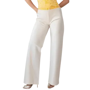 SELF-ADORE Olivette Satin Feel Wide Leg Pants - Oat