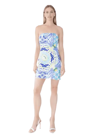 SELF-ADORE Limoncello Hand Beaded Embellished Mini Dress