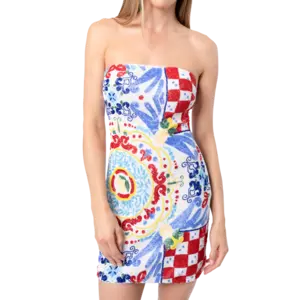 SELF-ADORE Limoncello Embellished Mini Dress - White/red