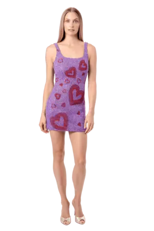 SELF-ADORE Lust Hand Beaded Embellished Mini Dress