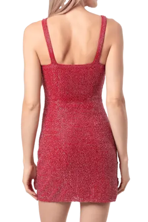 SELF-ADORE Butterfly Hand Beaded Embellished Mini Dress