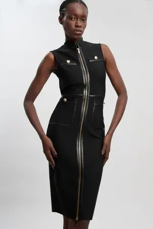 Karen Millen Military Bandage Midi Dress