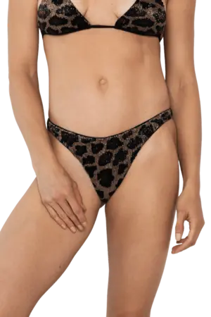 SELF-ADORE Leopard Hand Beaded Bikini Bottom