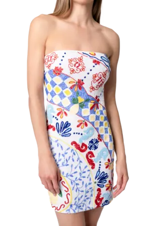 SELF-ADORE Senorita Hand Beaded Embellished Mini Dress