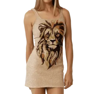 SELF-ADORE Majesty Hand Beaded Embellished Mini Dress - Champagne