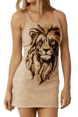 SELF-ADORE Majesty Hand Beaded Embellished Mini Dress
