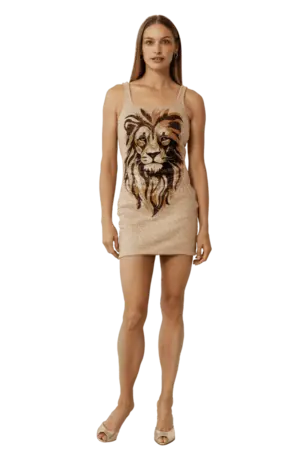 SELF-ADORE Majesty Hand Beaded Embellished Mini Dress