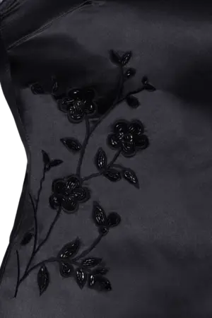 SELF-ADORE Fleur Luxe Hand Beaded Satin Embellished Mini Dress