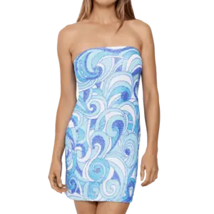 SELF-ADORE Veronica Hand Beaded Embellished Mini Dress - Blue/green