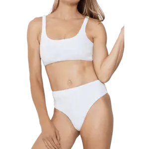 SELF-ADORE Eternal Hand Beaded Bikini Top - White