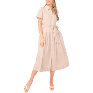Ted Baker London Charlie Drop Waist Linen Shirtdress