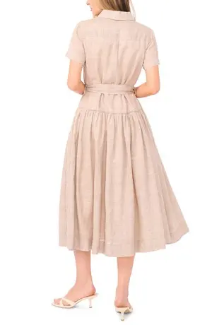 Ted Baker London Charlie Drop Waist Linen Shirtdress