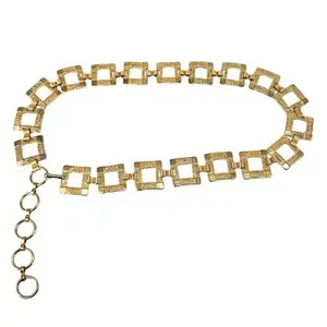 MADISON BEVERLY HILLS Vintage 1970s Square Link Tone Chain Belt - Gold