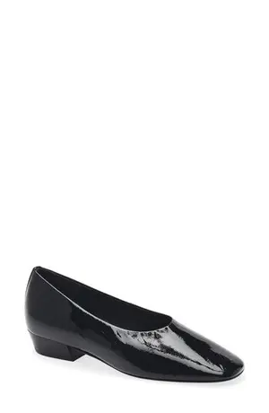 Rag & Bone Poppi Heeled Ballet Leather Pump - Black Pt