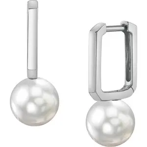 THE PEARL SOURCE Japanese Akoya Pearl Huggie Susie Earrings
