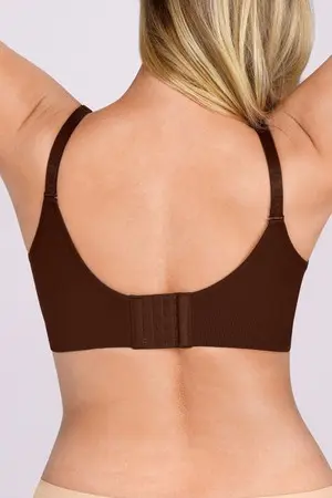 SHAPELLX Everyday Wireless Back Smoothing T-shirt Push-up Bra - Brown