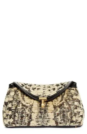 TOTEME Mini T-lock Paisley Jacquard Clutch - Rye/black