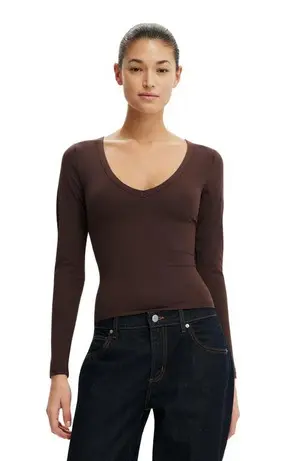 COTTON ON Hold Me V Neck Long Sleeve