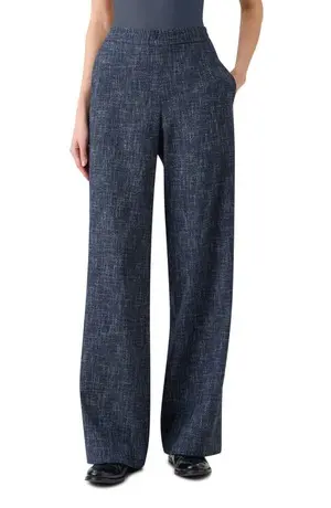 Akris Filibert Virgin Wool Blend Pants - Navy-ecru