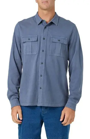 O'Neill Og Long Sleeve Cotton Button Front Shirt - Blue