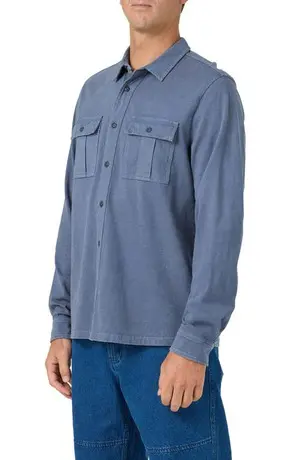 O'Neill Og Long Sleeve Cotton Button Front Shirt - Blue