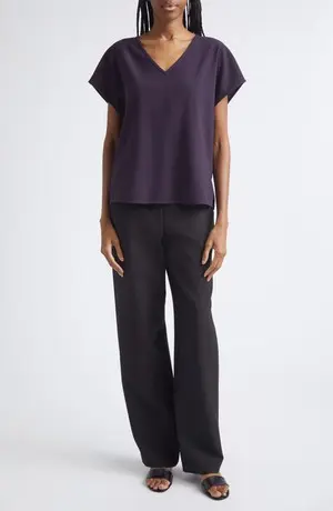 Emporio Armani Stretch Cady Straight Leg Pants
