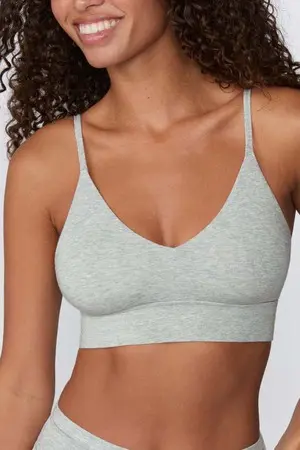 HARPER WILDE Cloud Cotton Triangle Bralette - Heather Grey